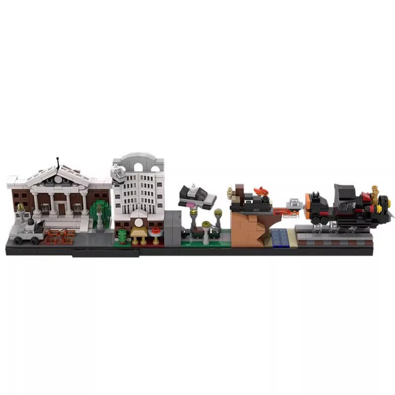 Строительные блоки MOC совместимы с игрушками-строительными блоками LEGO City Building 19767 Back to the Future Skyline.