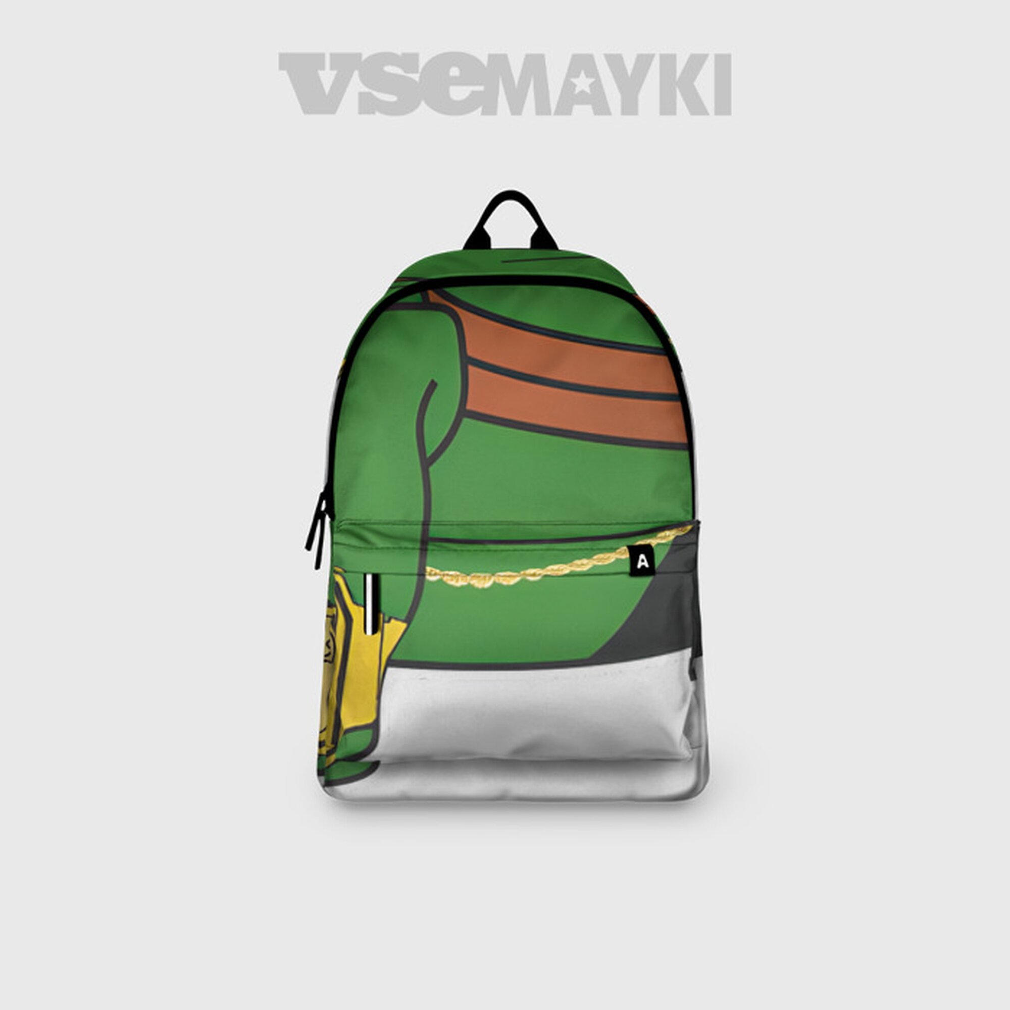 Рюкзак с принтом Лягушонок Пепе советует думать, One size, белый