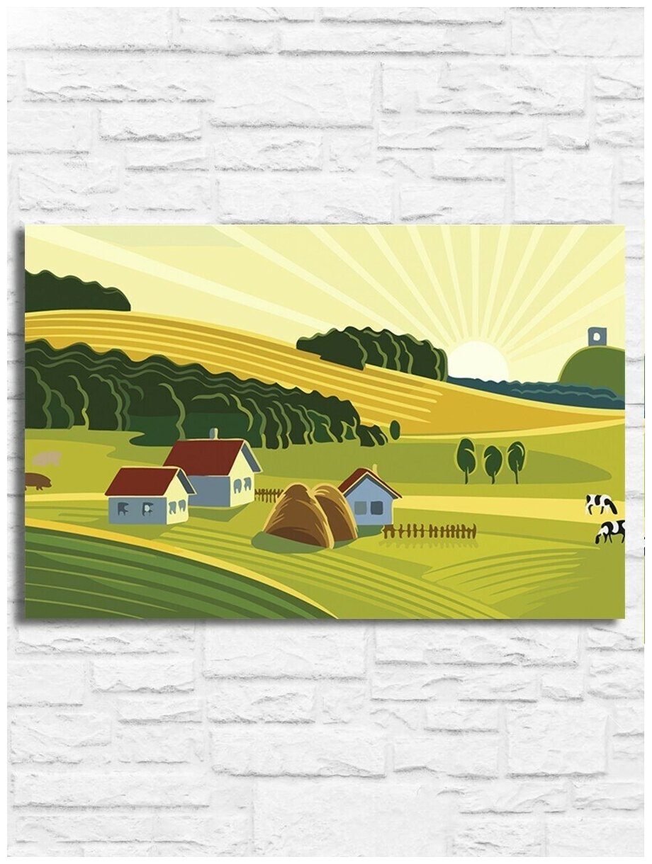 Картина по номерам на холсте пейзаж (природа, ферма) - 9248 Г 20x30