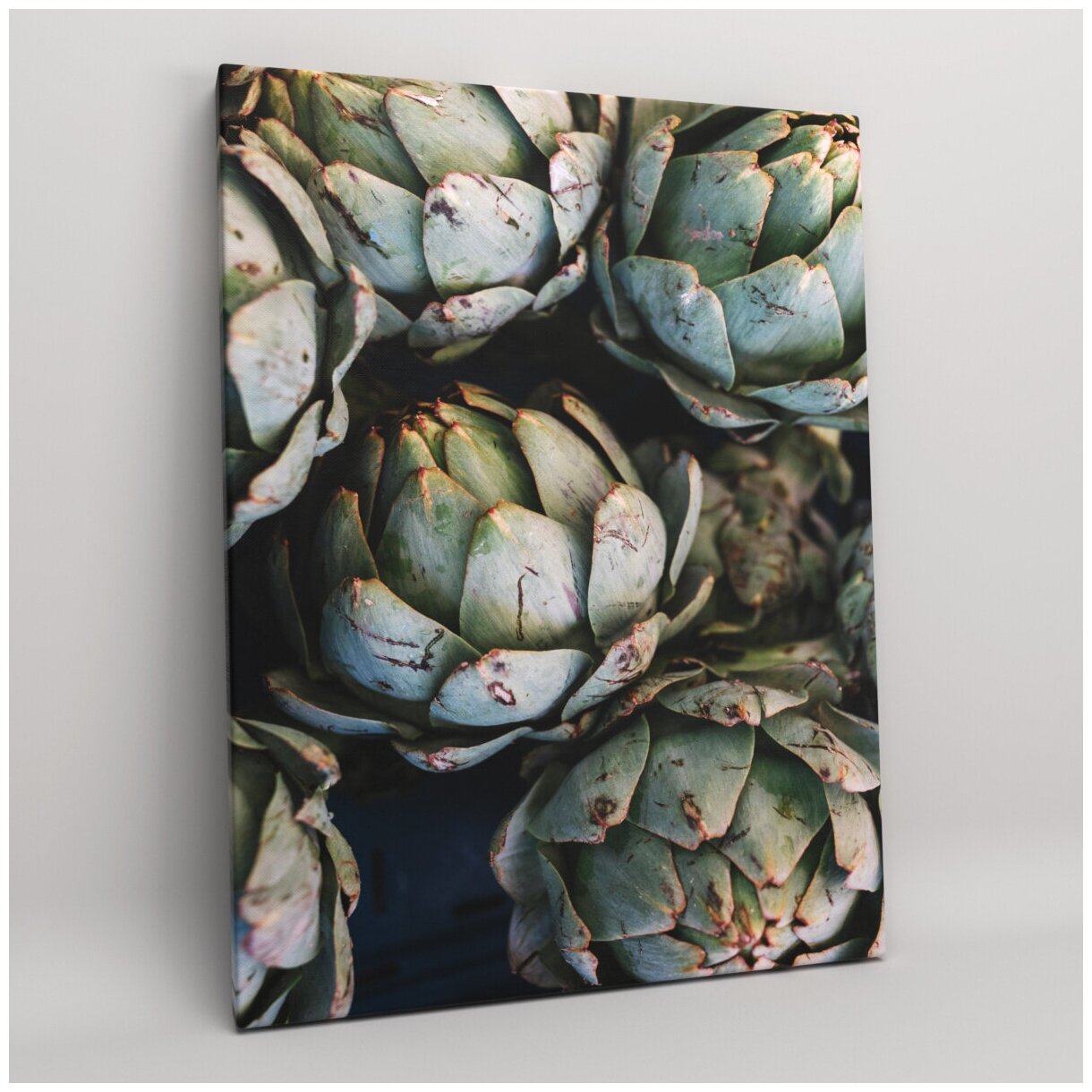 Картина на холсте (интерьерный постер) "Артишоки" с деревянным подрамником, размер 45x60 см