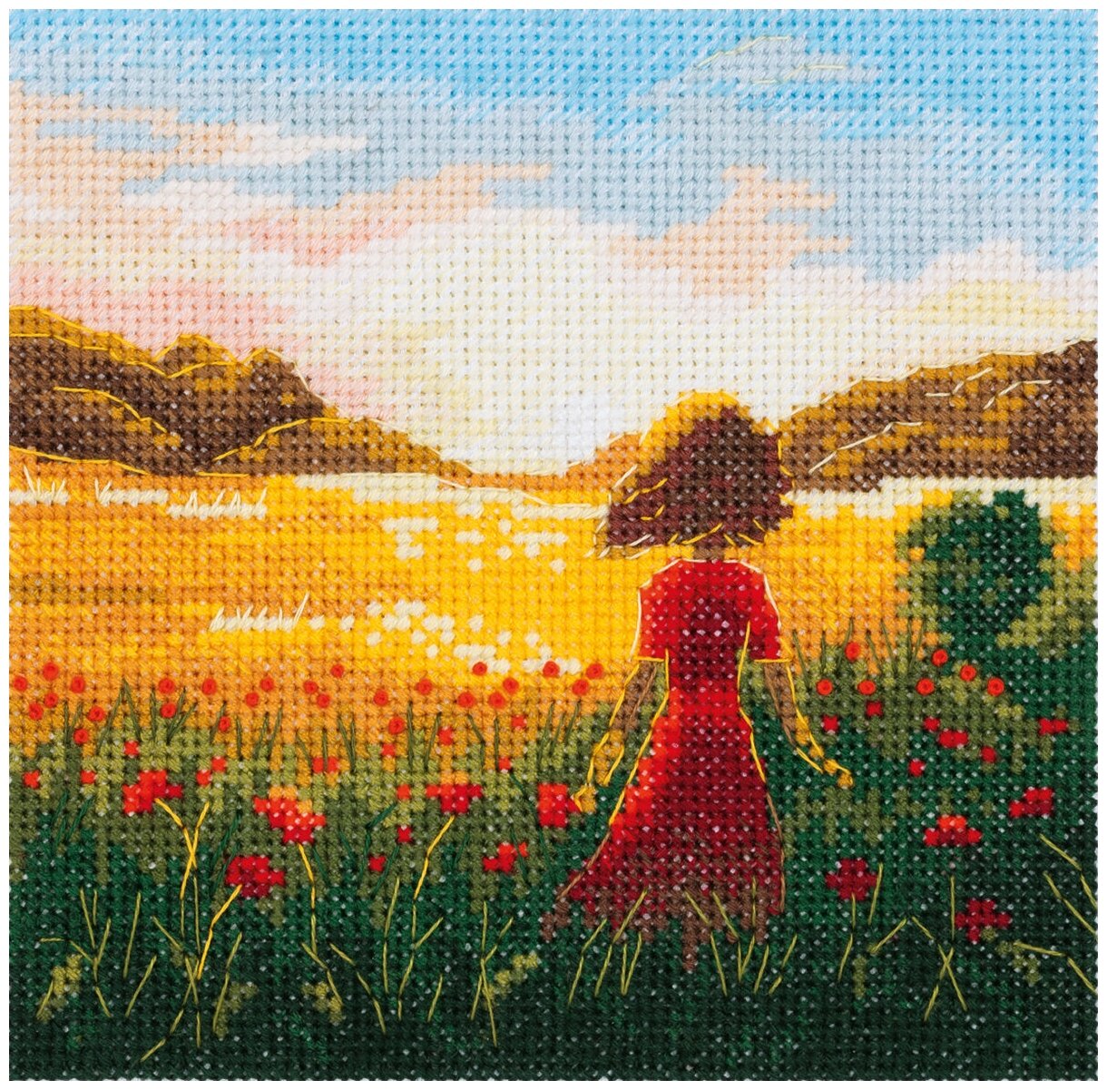 PANNA PS-7211 Набор для вышивания Последний день лета 12х12 см с подробной схемой