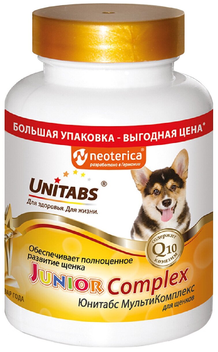 UNITABS JUNIORCOMPLEX витаминно-минеральный комплекс для щенков с В9 уп. 200 т Экопром NEW 1 шт
