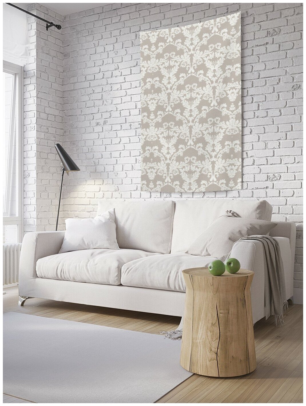 Фотопанно на стену тканевый вертикальный"Классика Дамаска", 150х200 см, JoyArty