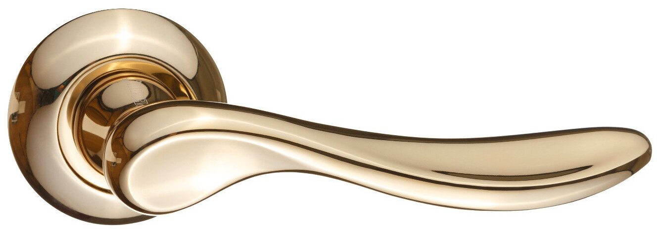 Ручка дверная межкомнатная на круглой розетке Фелиса, латунь темная