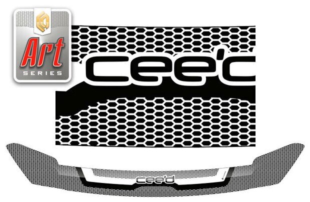 Дефлектор капота Серия "Art" черная Kia Ceed SW Год выпуска 2012-2018