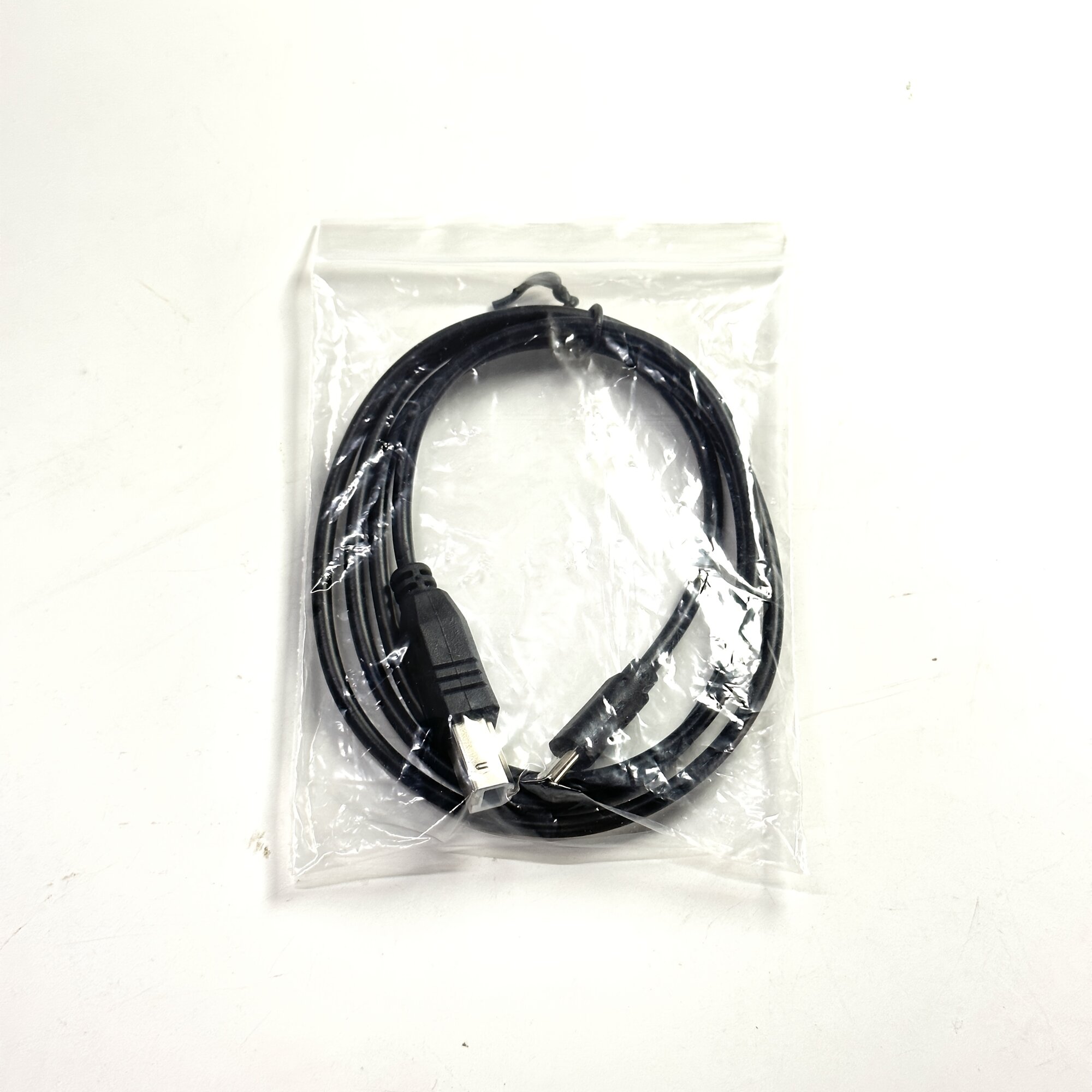 Кабель USB-B на USB-C для принтера, 1 м, черный, плоский