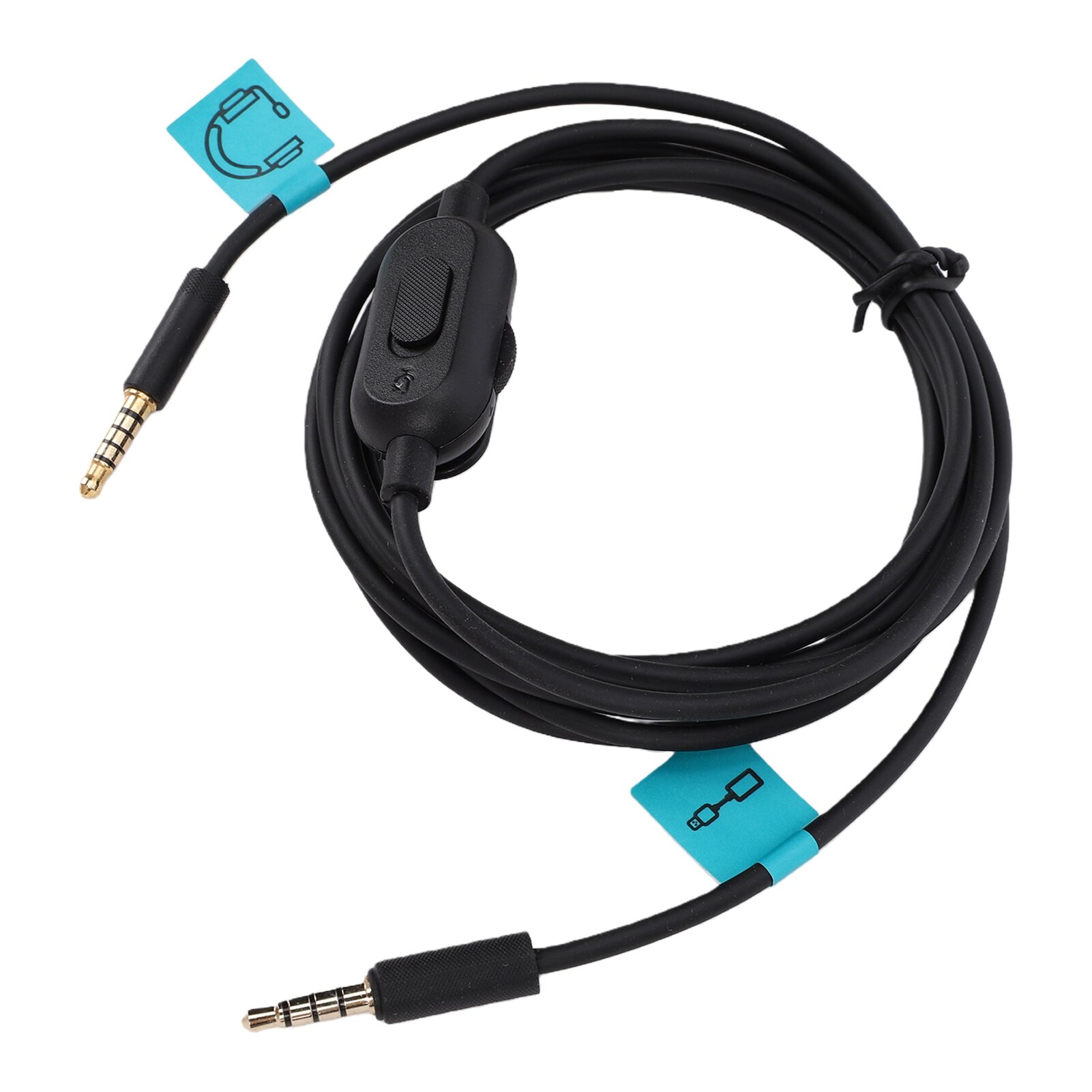 Кабель игровой гарнитуры, подходящий для Logitech G233 G433 GPRO GPRO X2, разъем 3,5 мм, шнур игровой гарнитуры с регулятором громкости