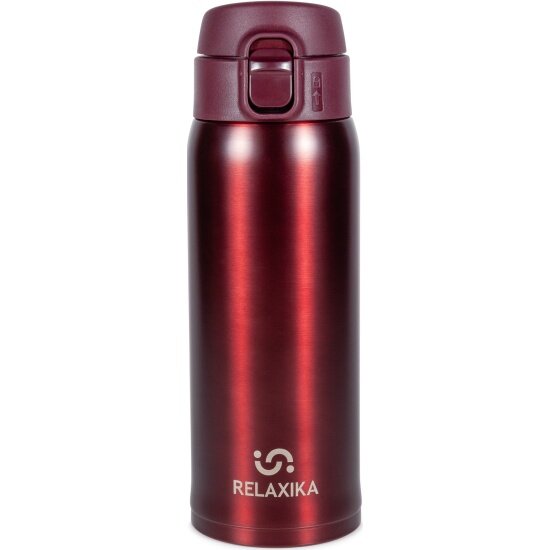 Термокружка Relaxika 701, 0,48 литра, бордовая