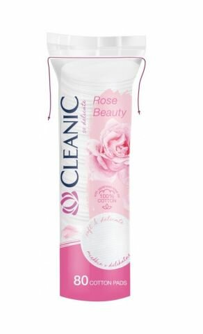 Cleanic Ватные диски Rose Beauty, гигиенические, 80 шт