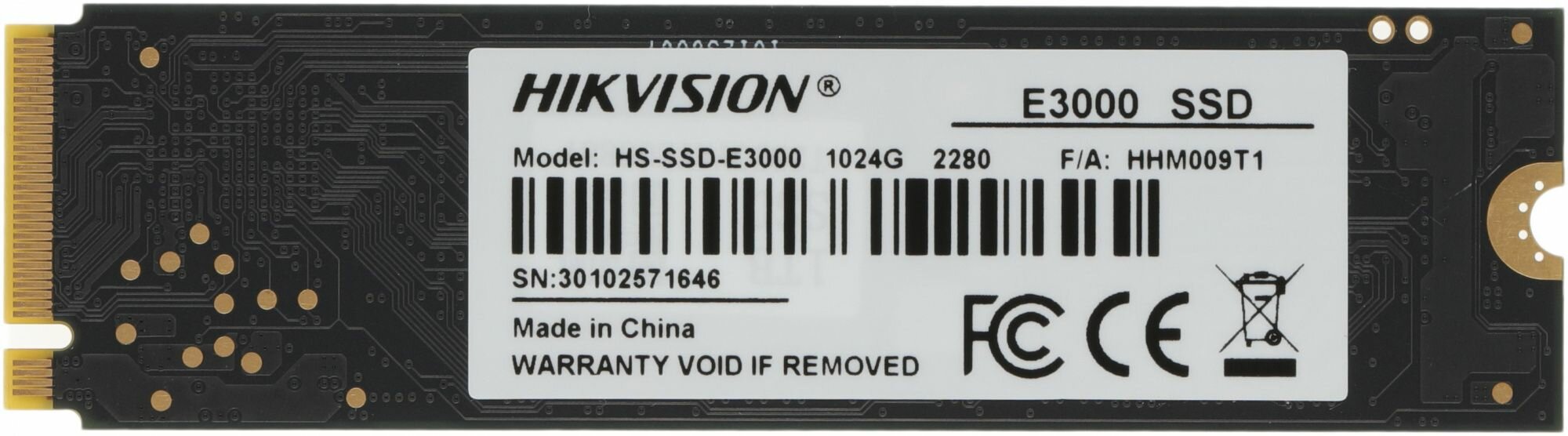 Накопитель SSD Hikvision PCIe 3.0 x4 1TB HS-SSD-E3000/1024G HS-SSD ...