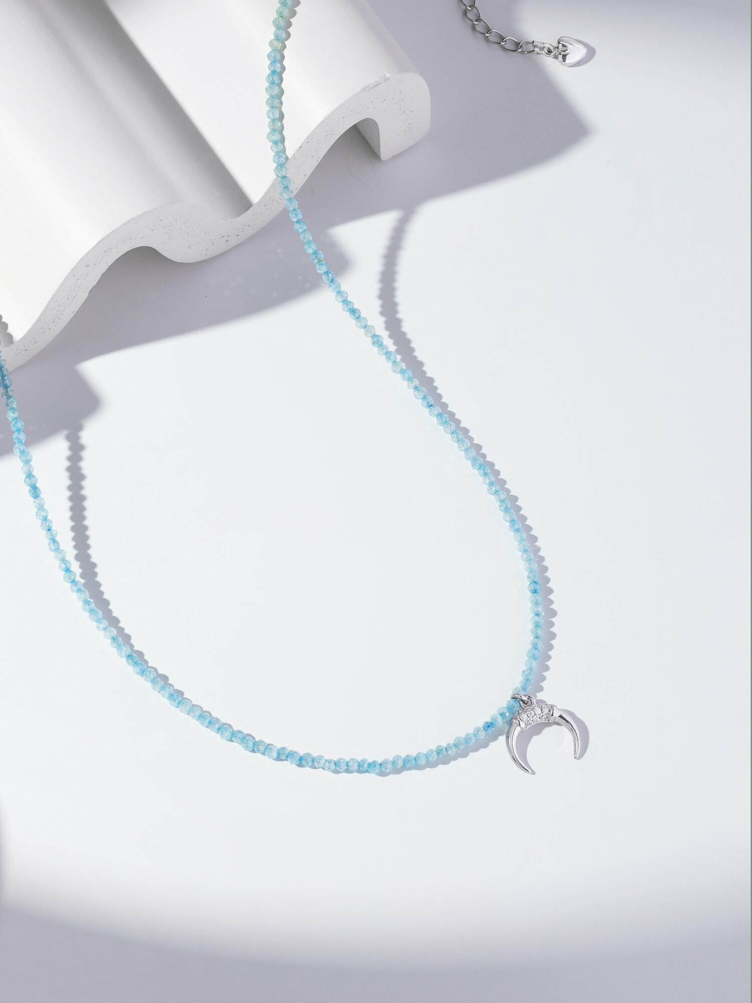 Чокер BLV Jewerly, фианит, длина 38 см, голубой/серебристый — фото 1