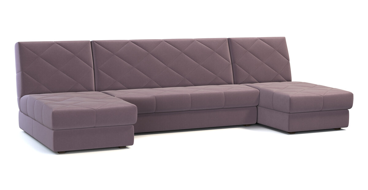 Угловой диван Цвет Диванов П-образный Баден NEXT 369 угловой Лиловый