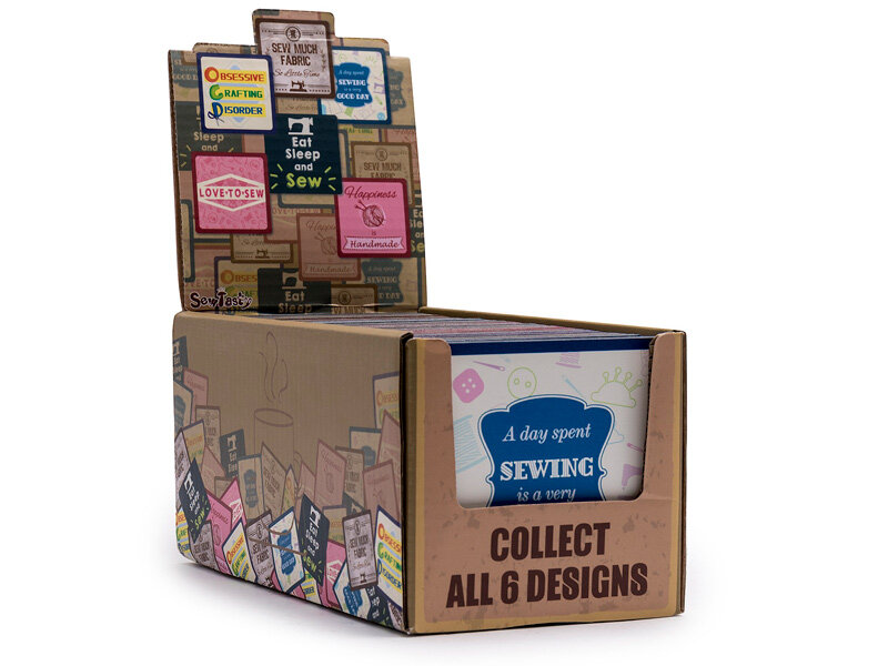 Набор подстаканников деревянных с изображением швейных сюжетов Hemline N4370