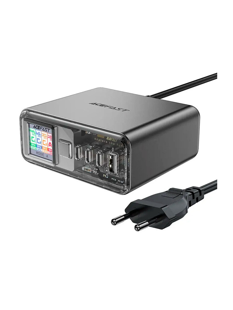 Зарядное устройство ACEFAST Z4 PD218W GaN (3*USB-C+USB-A) с дисплеем