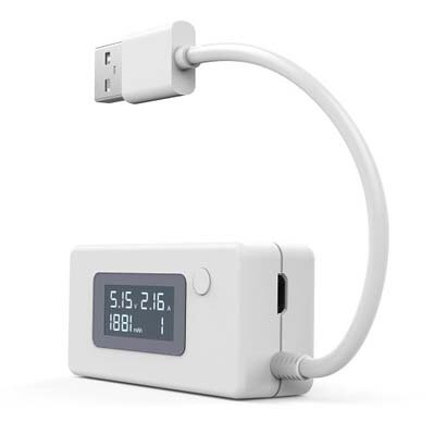 Тестер тока зарядки (СЗУ) USB, GSM-Source, KCX-017, вольтметр, амперметр, белый