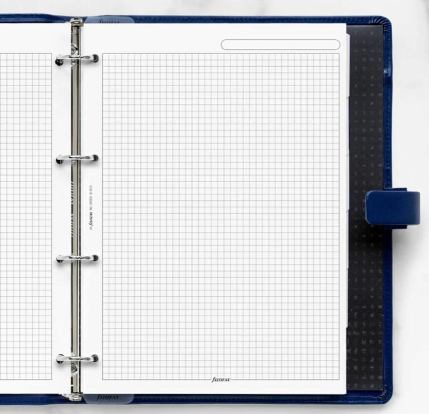 Сменный блок FILOFAX в клетку А4 210х297 на 4 кольца 20 листов 80 г см2 цвет белый