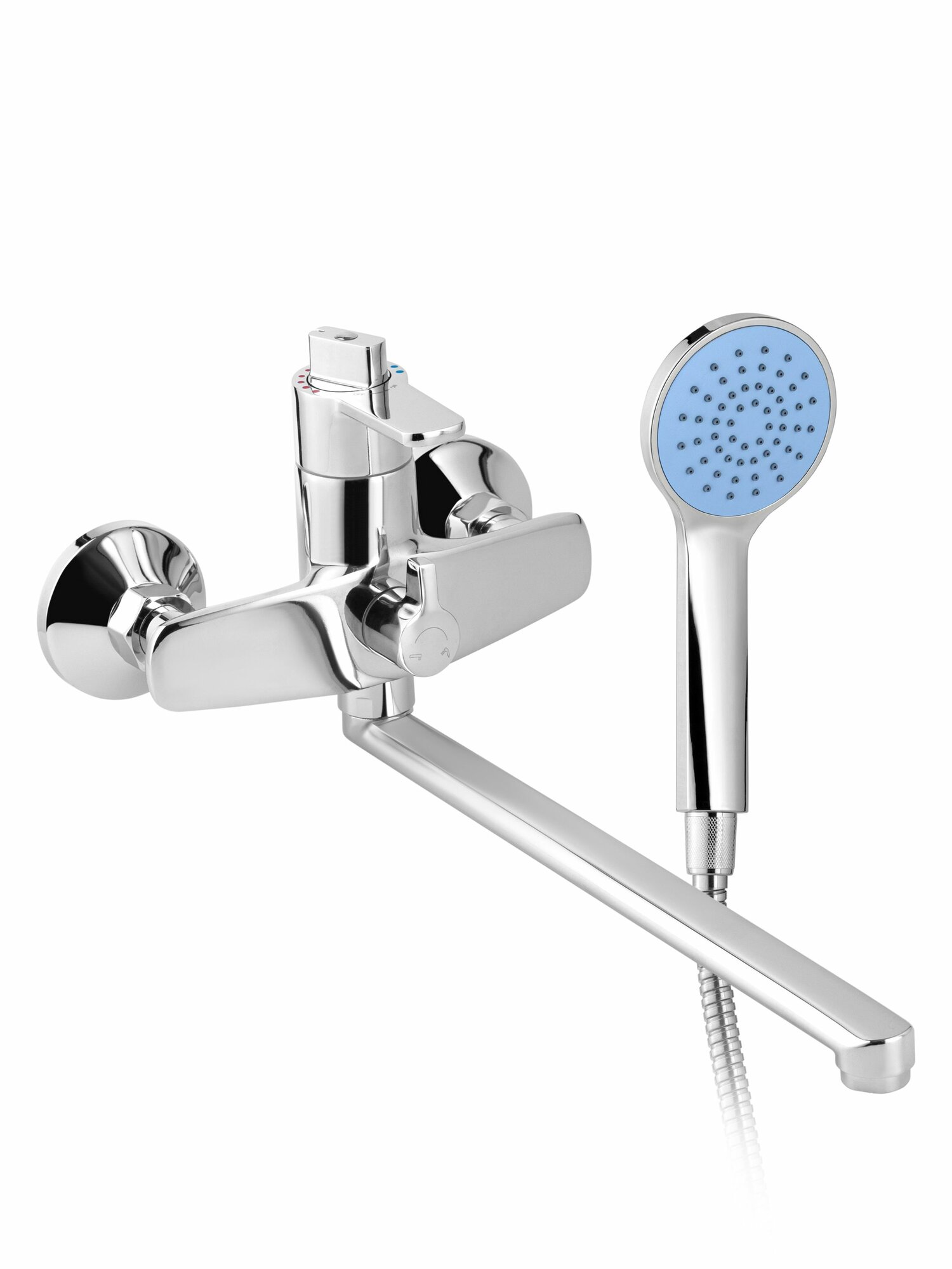 Смеситель для ванны Potato, с термостатом, латунь, хромированное покрытие, вертикальный монтаж