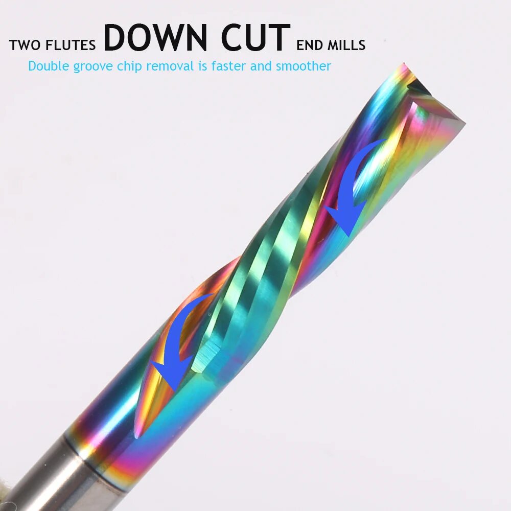 HOZLY DLC Down Cut фреза для ЧПУ 3,175/4/5/6 мм 4x17x45L