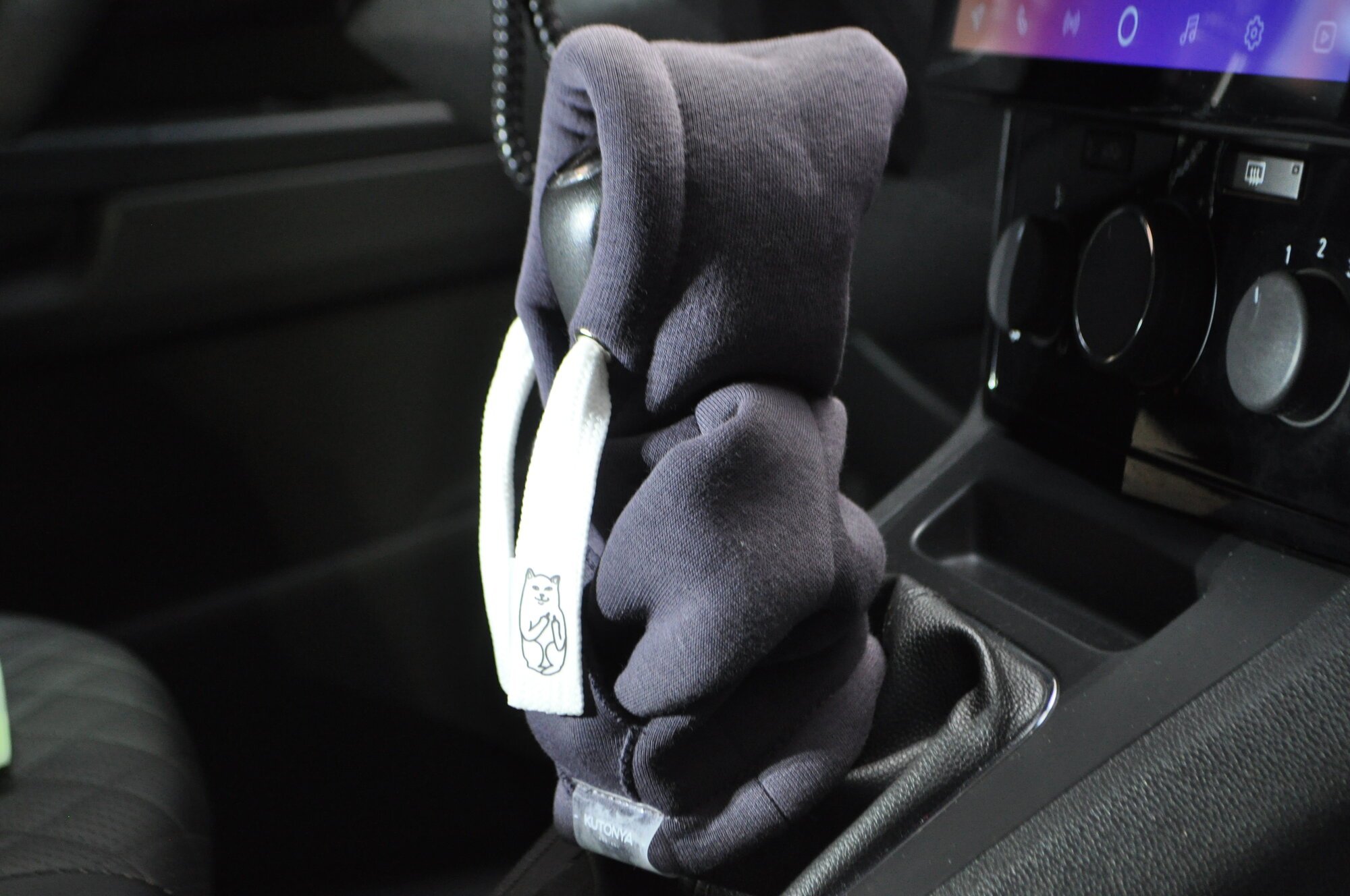 Чехол для рычага КПП Kutonya, маленький размер, темно-серый, ручная работа