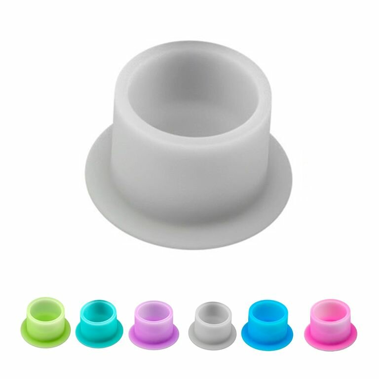 Силиконовые колпачки под под тату краску на присоске OZER Round Silicone Ink Caps Gray (50 шт.)