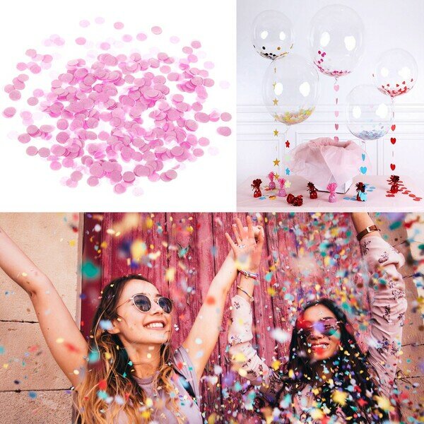 Конфетти Серпантин "Круги розовые" 10 г, бумага