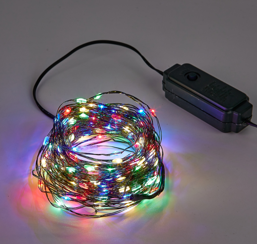 Гирлянда светодиодная Роса ULD-S5000-500-DGA MULTI IP20 DEW 50м. 500 светодиодов. Разноцветный свет. Провод зеленый.