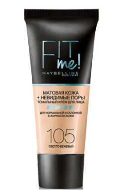 Maybelline Fit Me! Тональный крем №105 (светло-бежевый)