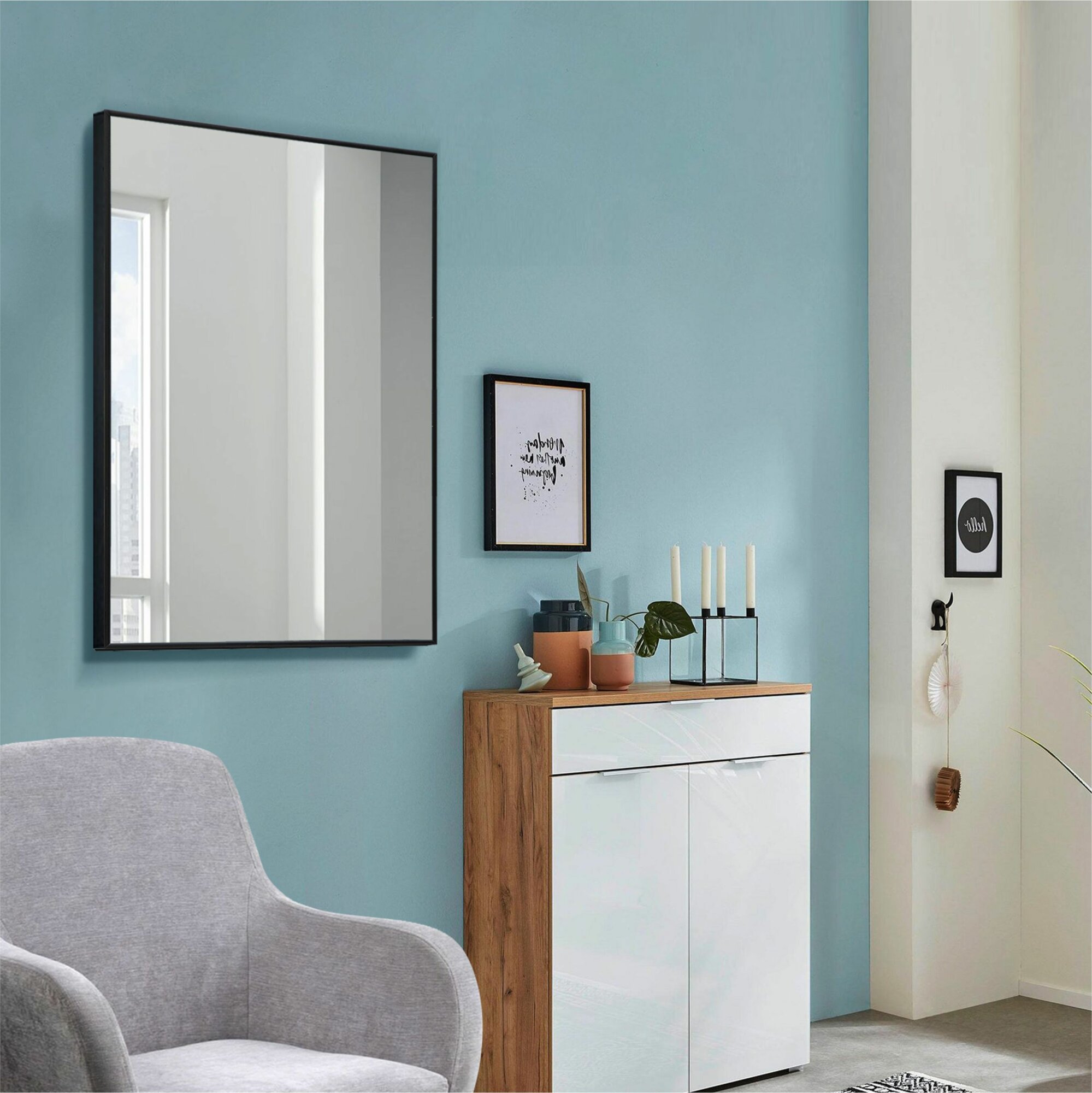 Зеркало интерьерное Финист, серия Aleksiares, 100 х 70 см, настенное, алюминиевая рама