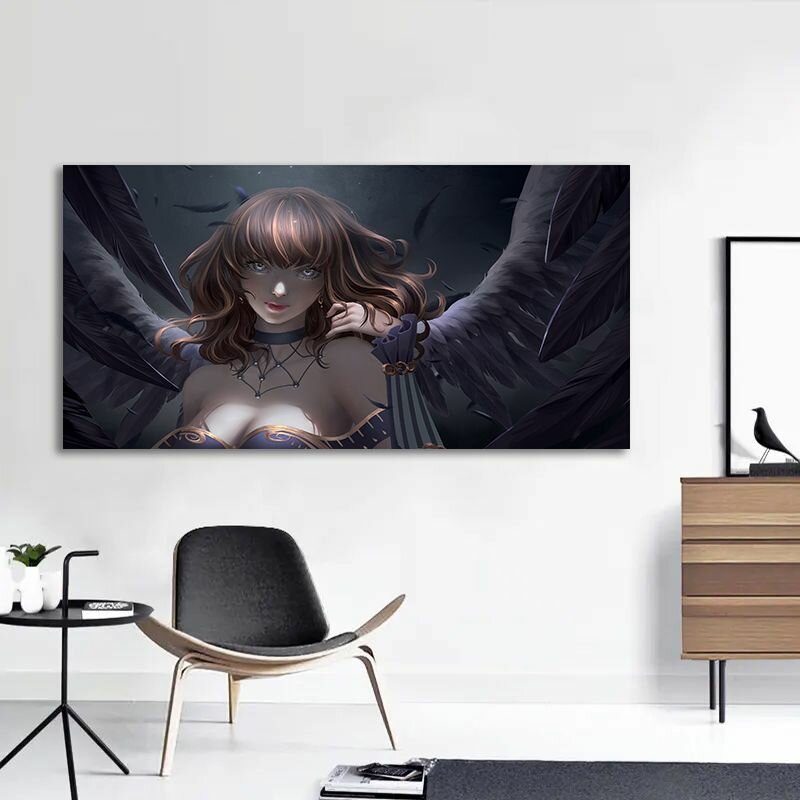 Картина аниме, Девушки, постеры аниме, в детскую комнату, 40х80 см.