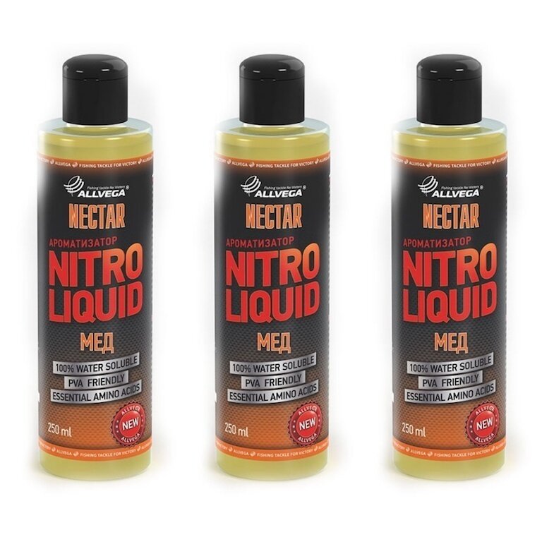 Ароматизатор жидкий для рыбалки Nitro Liquid Мед 3 флакона по 250 мл