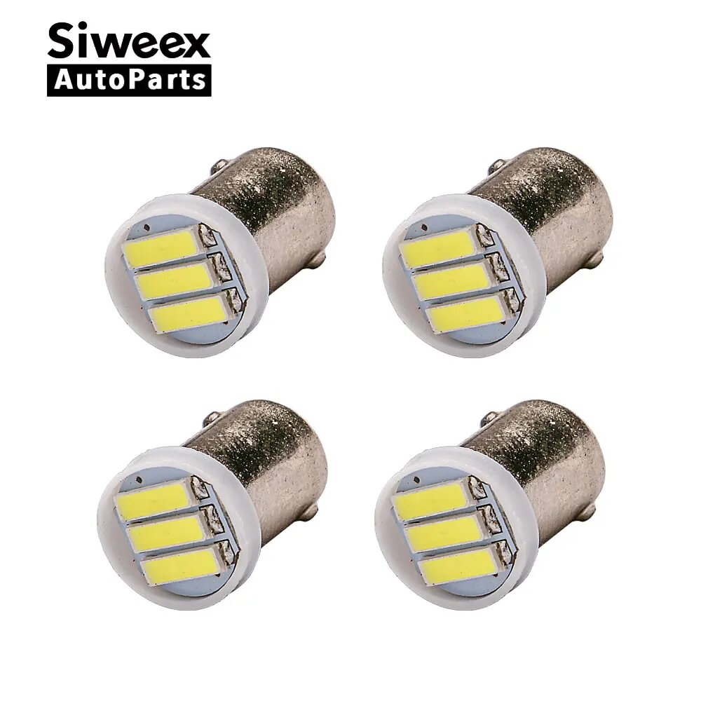 4 шт. BA9S T4W 3 SMD 7020 светодиодные белые фонари автомобильные резервные лампы дверные Yellow