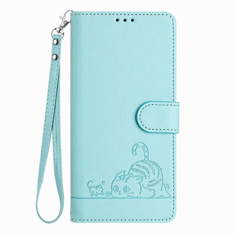 Роскошный кожаный чехол с блокировкой RFID для Xiaomi Mi Poco C40 C50 Mint Green EK, For Poco X6 5G