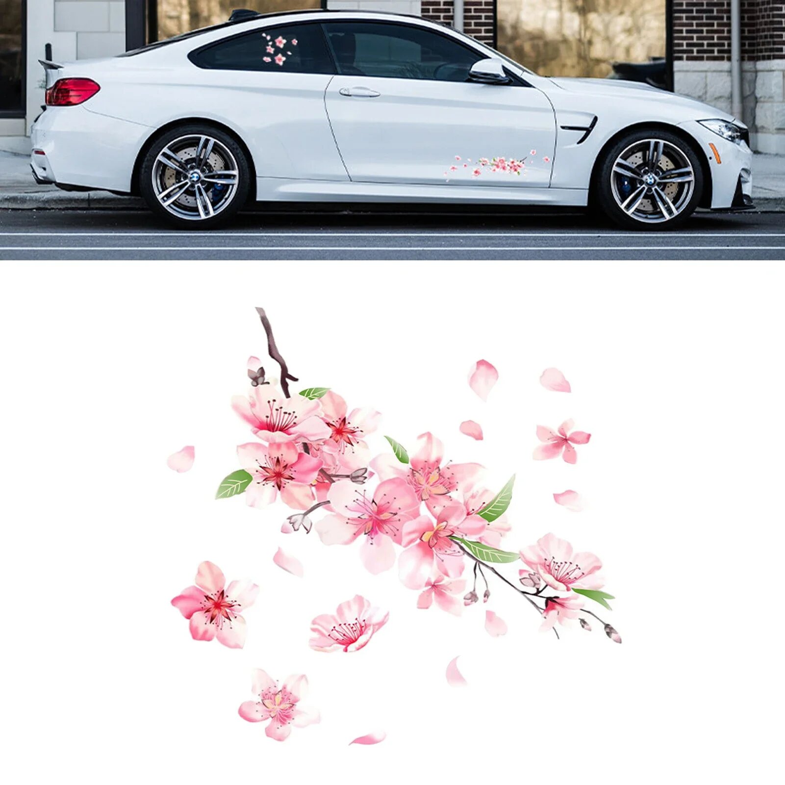 Наклейки с цветами, 3D Самоклеящиеся наклейки с цветами сакуры, наклейки для автомобиля, ноутбука, B