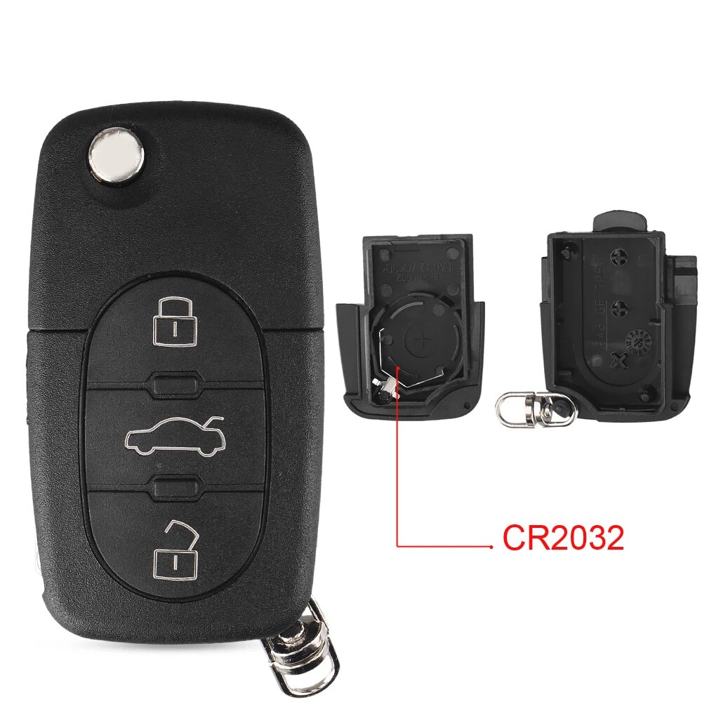 Складной дистанционный ключ-брелок для Audi TT A2 A3 A4 A6 A8, CR1616/CR2032 3 button 2032