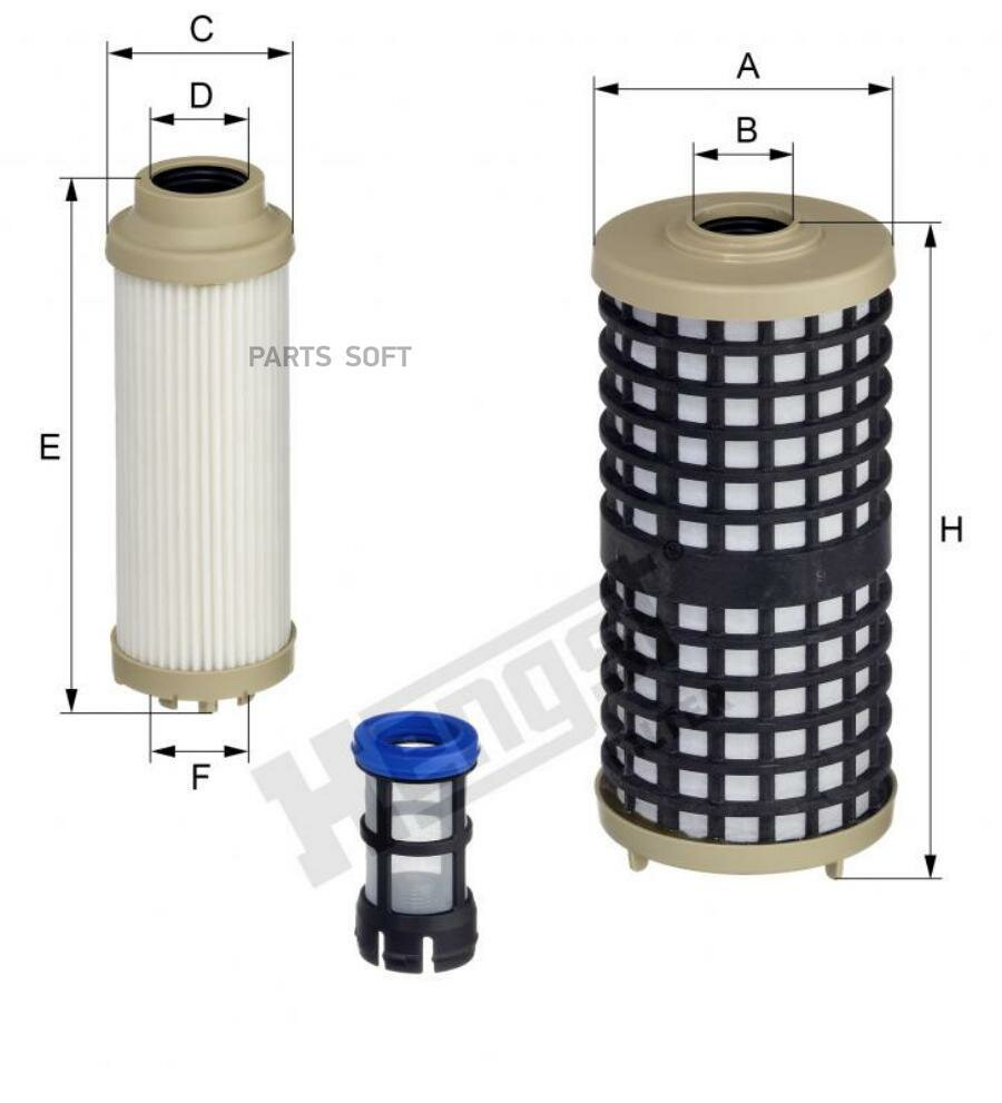 E429KPD2433 HENGST FILTER Фильтр топливный E429KP D243-3 (PU 11 005-3 z) комплект FUSO, MERCEDES-BENZ 6 шт/уп