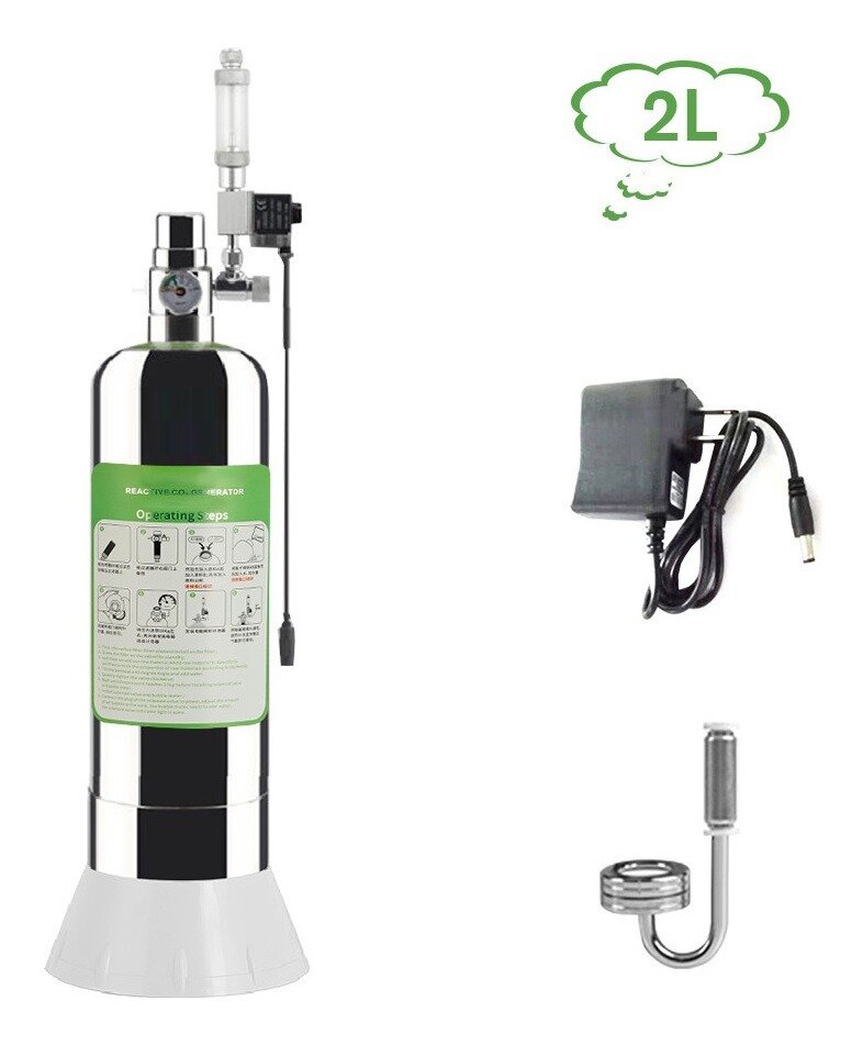 Комплект системы генератора CO2 для аквариума, 2 л, нержавеющая сталь-DRGTT