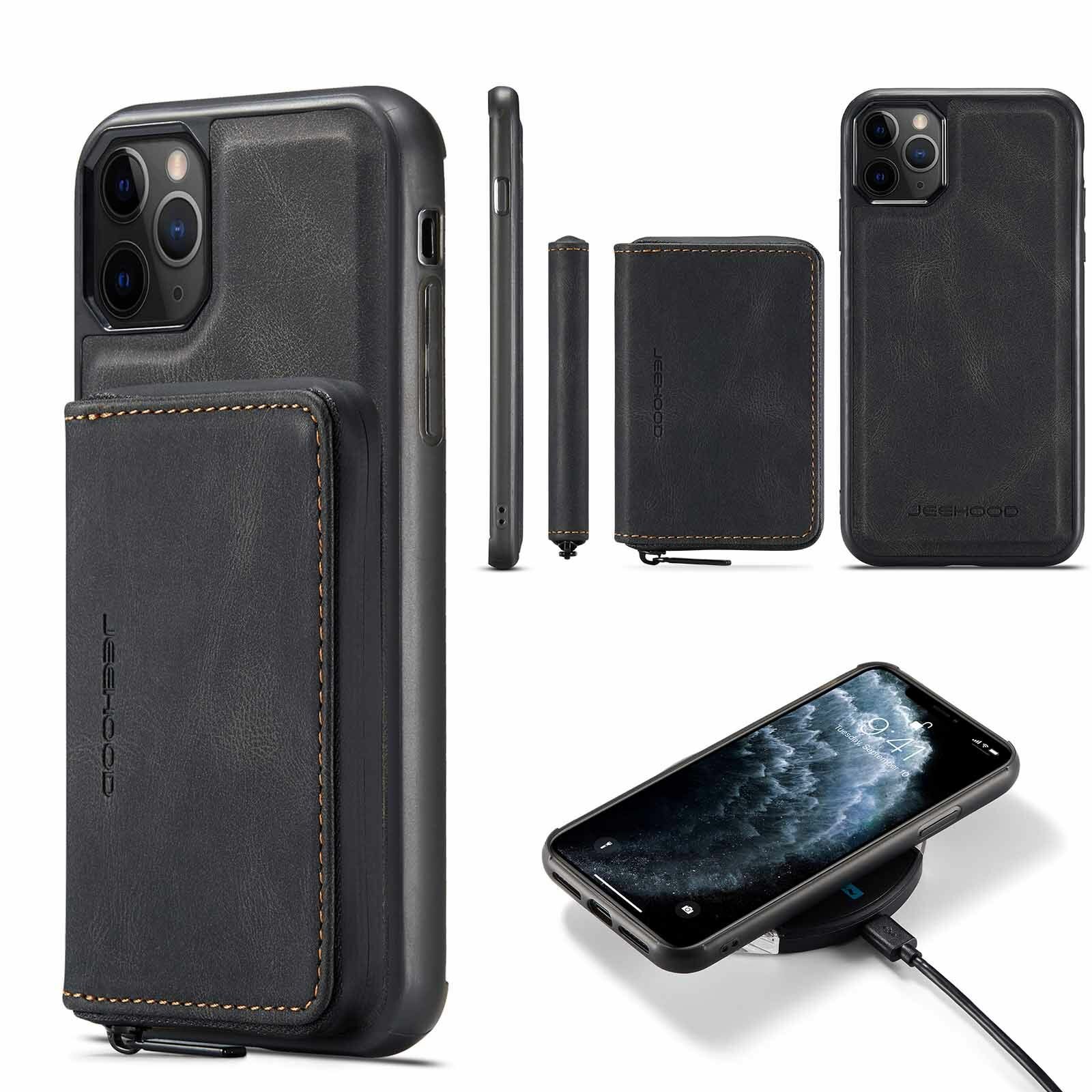 JEEHOOD Тонкий кожаный чехол для Apple iPhone 12 mini(Айфон 12 мини), защитный чехол для телефона, съемный чехол-кошелек с карманом