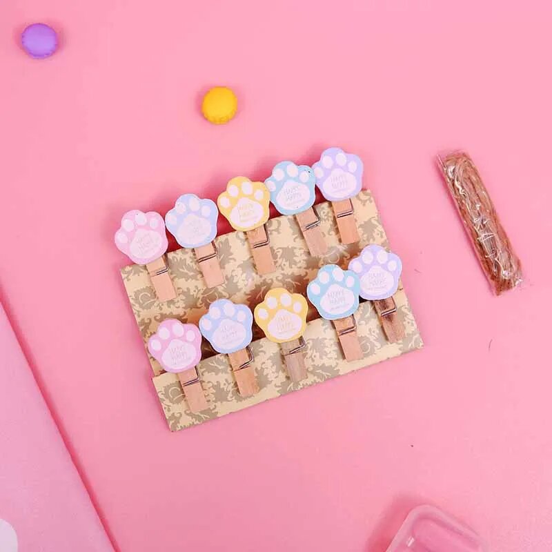 Деревянные зажимы Kawaii XYDDJYNL 10 шт. Cat Claw