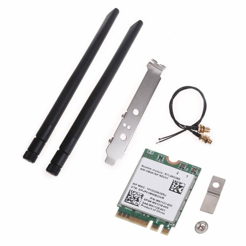 Сетевая карта RTL8852BE с внешней антенной и ободком