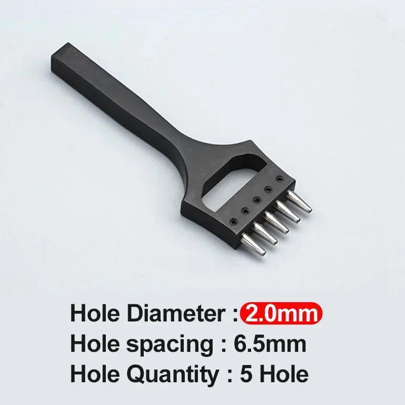 Кожаная пробойка 5 отверстий, 2.0mm, 6.5mm, черная