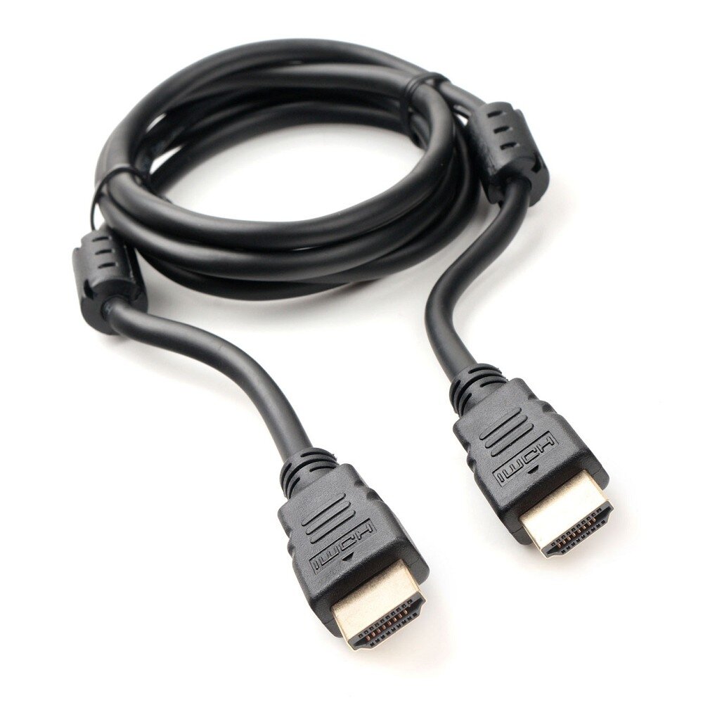 Кабель HDMI Cablexpert 19M/19M, v2.0, медь, позол. контакты, экран, 2 фер. кольца, 1.5м, черный, пакет (CCF2-HDMI4-5)