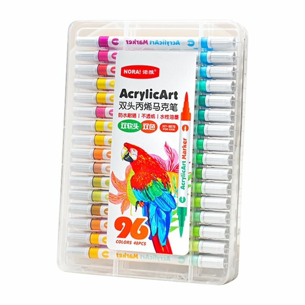 Ручка с двойной головкой, двухцветный акриловый маркер, 48 шт, 96 цветов