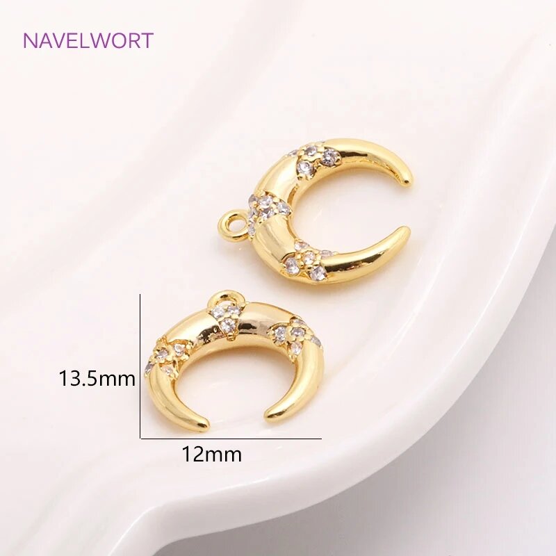 Золотые позолоченные подвески-полумесяцы NAVELWORT 4 pieces, 14K gold plated