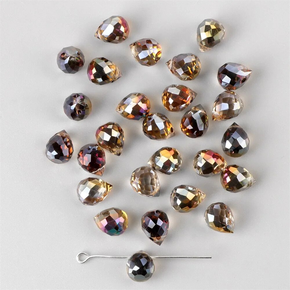 Хрустальные бусины Rainagem, капля, 8x10 мм, AB 20 PCS, Style.11 A-11 8x10mm