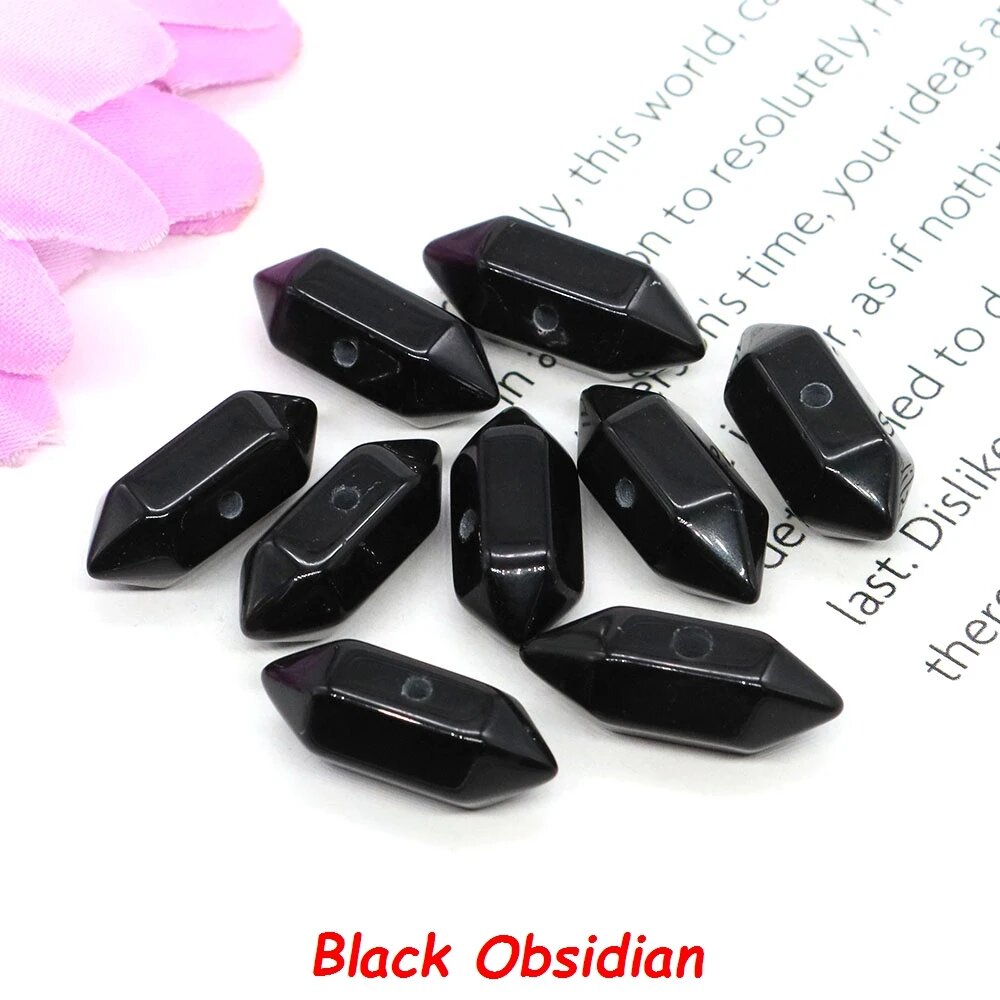 Натуральные кристаллы мини бусины для рукоделия Черный, 1 pc, Black Obsidian
