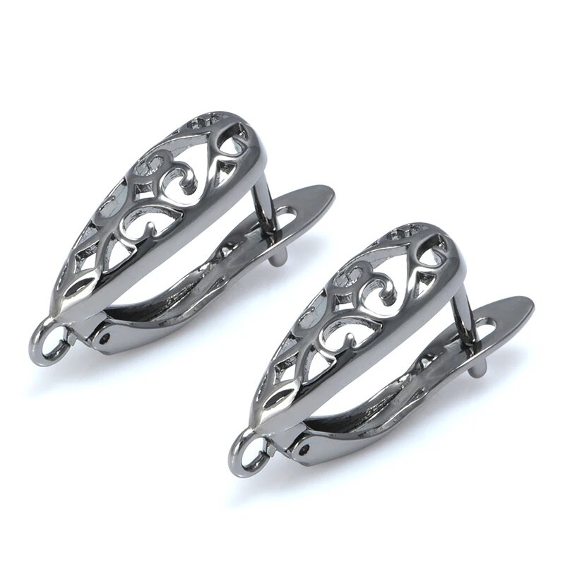 Серебряные крючки для сережек Gun Black YANASI