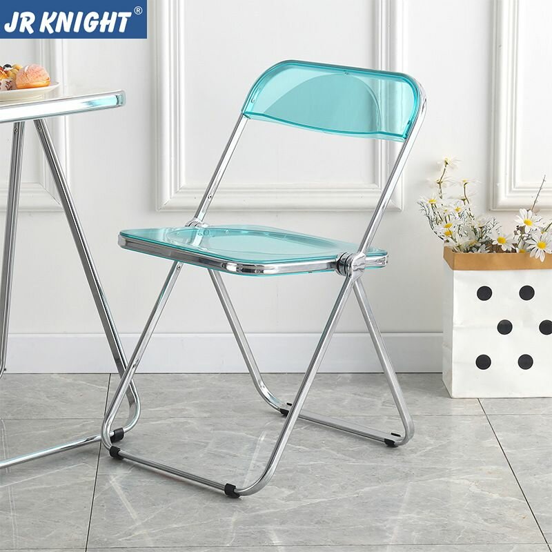 Складной акриловый стул со спинкой для дома, кухни, гостиной и спальни