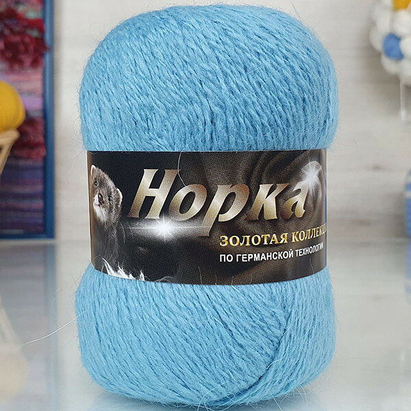 Пряжа Color City норка длинноворсная 859 св. джинс (6 мотков)