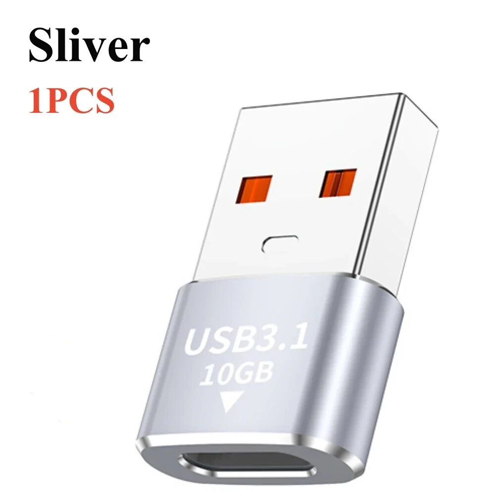 USB 3.1 Type C - USB A адаптер, 10 ГБ, Silver
