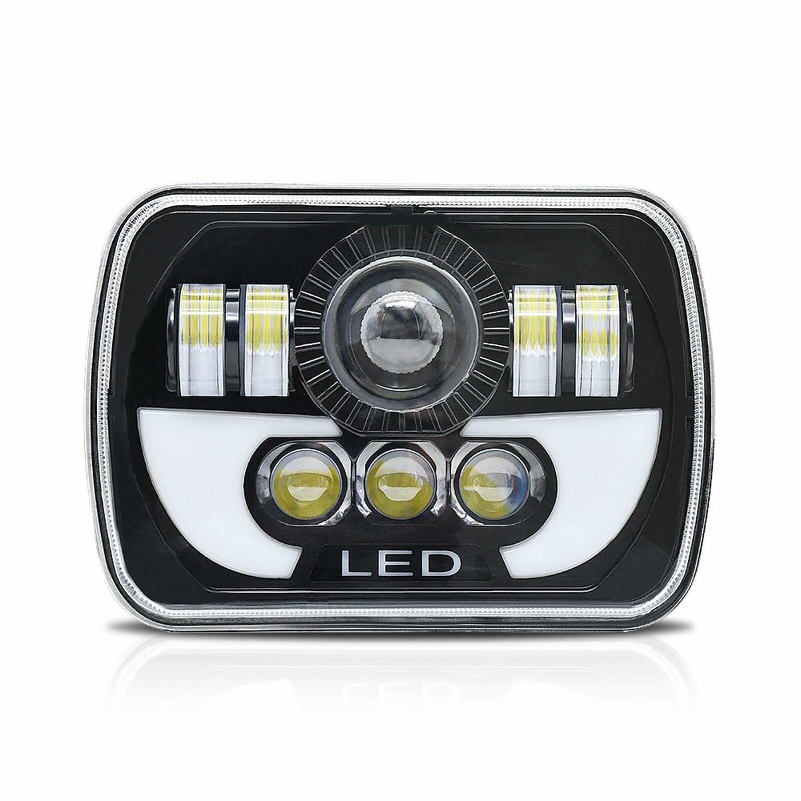 7-дюймовая светодиодная фара 5x7 дюймов с дальним/ближним светом DRL 180 Вт водонепроницаемый IP67 для Jeep Wrangler Cherokee Comanche Chevrolet GMC Замена